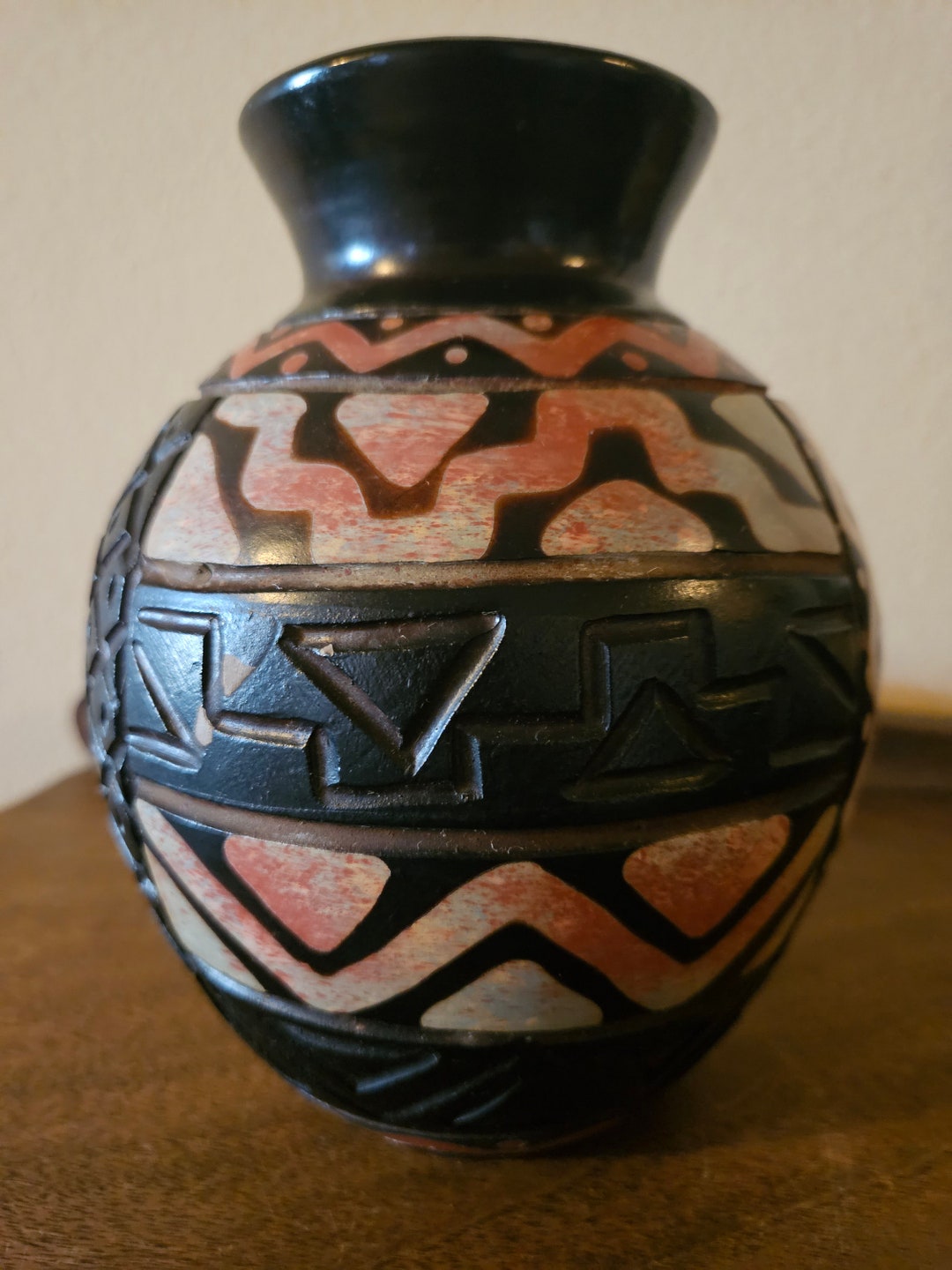 Peruvian Chulucana Pottery Vase by Artist Rosa Carmen - Etsy