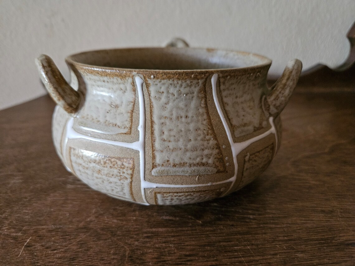 Vintage Enesco Stoneware Pottery Planter With Handles, Made in Japan ...