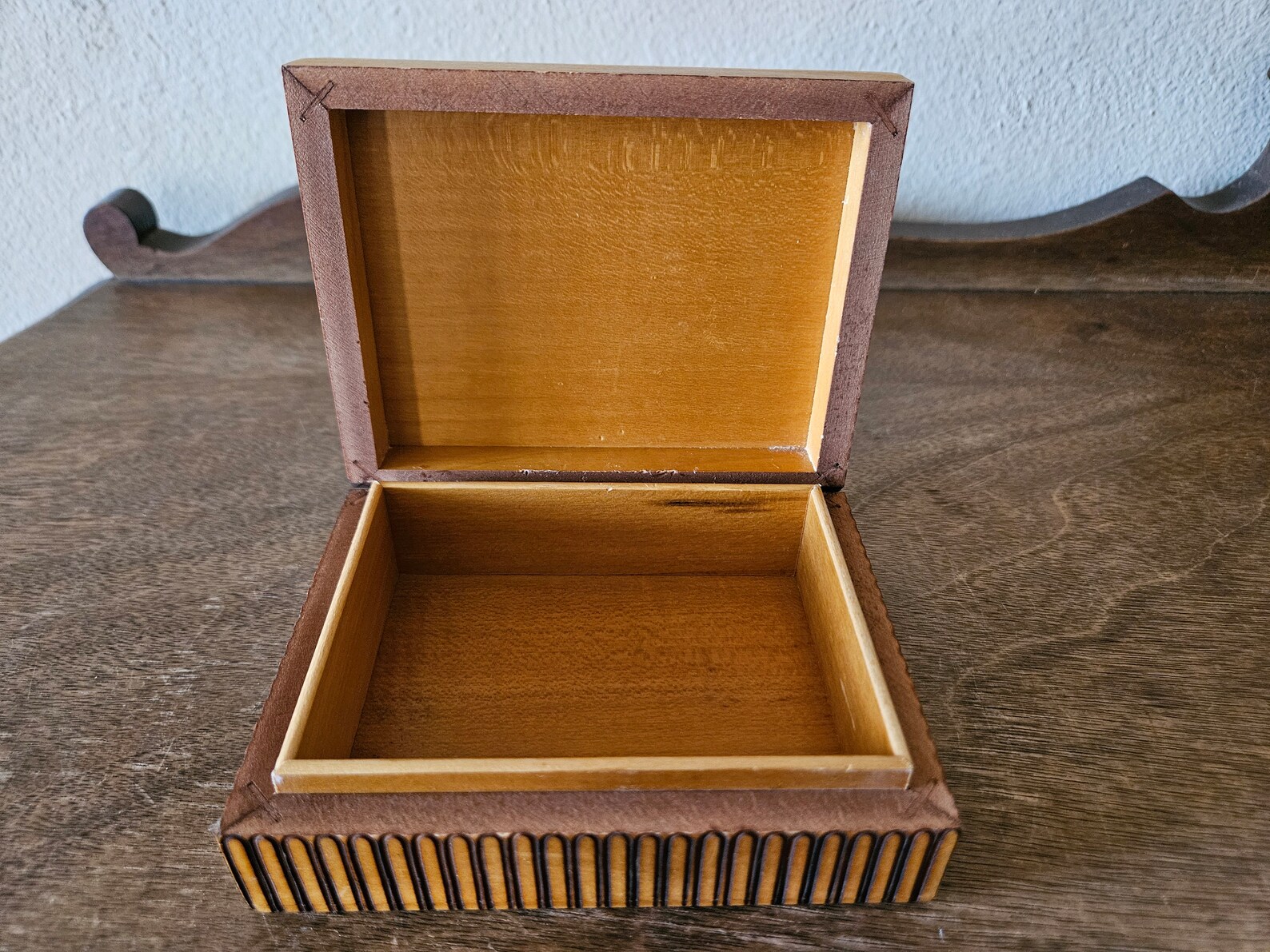 Small Wooden Trinket Box With Floral Design, Made in Poland - Etsy