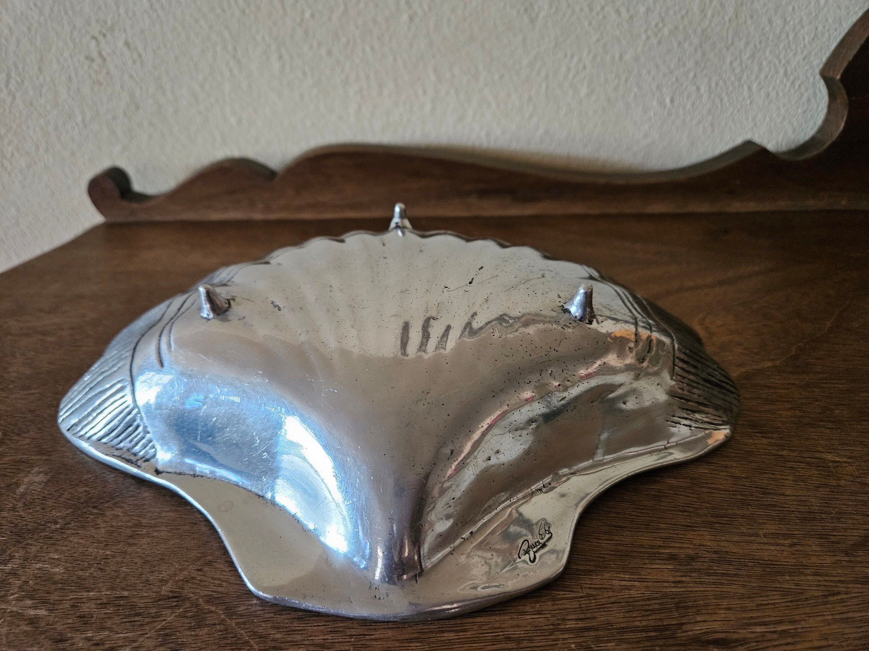 Bruce Fox Cast Aluminum Clam Shell Footed Bowl - Etsy