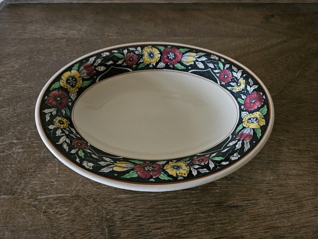 Vintage Inca Ware Shenango China Oval Bowl With Floral Design - Etsy
