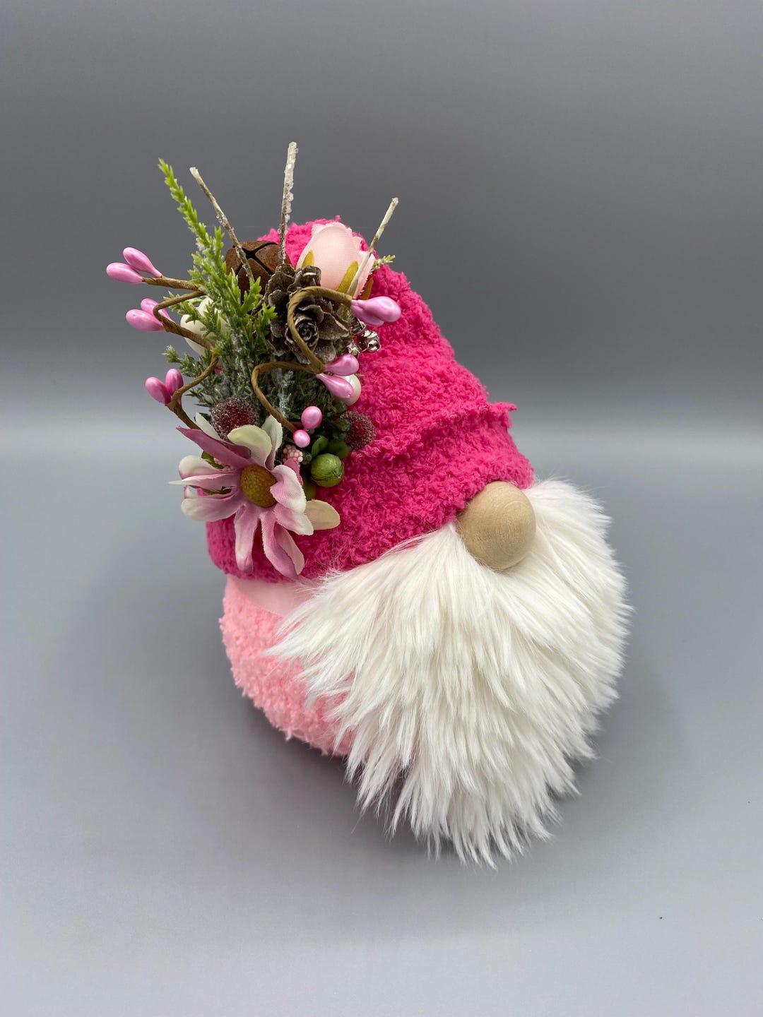 Farmhouse Gnome, Country Gnome, Floral Gnome, Pink Gnome, Spring Gnome ...