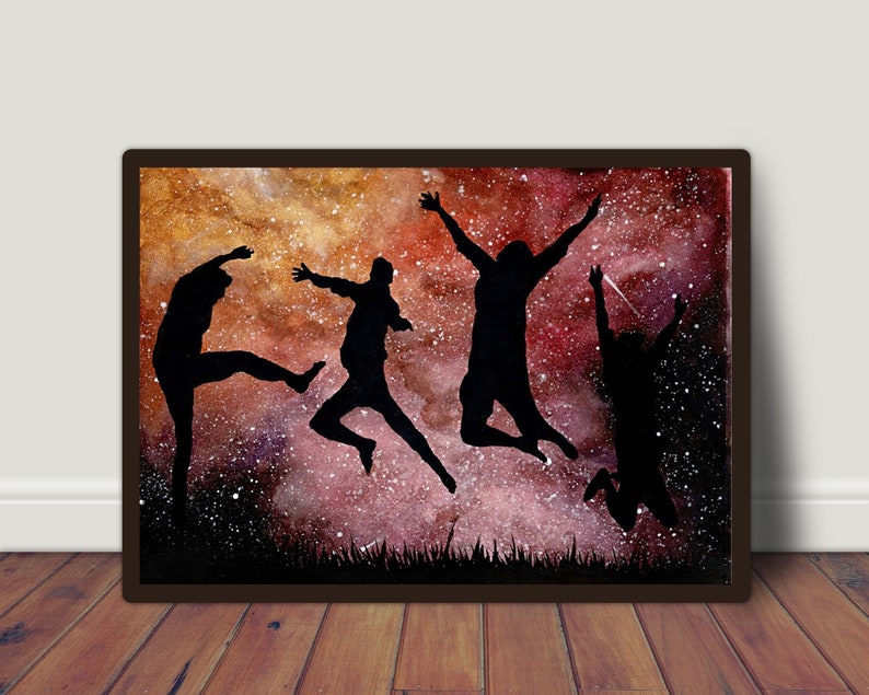 Original Friends Silhouette A4 Print/ Watercolour Art/ Silhouette Art ...