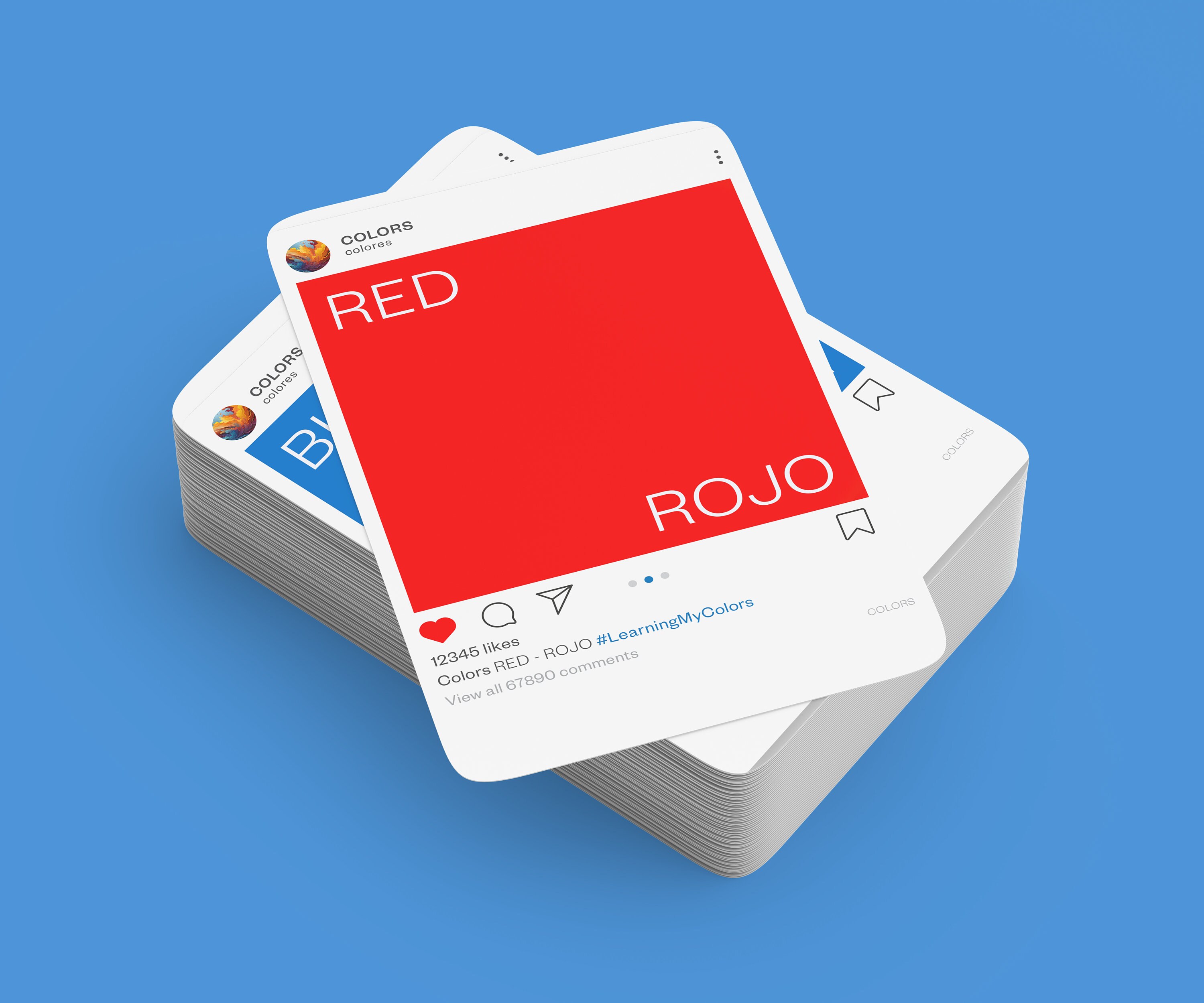 Bilingual Instagram Flashcards for Kids: Colors - Etsy