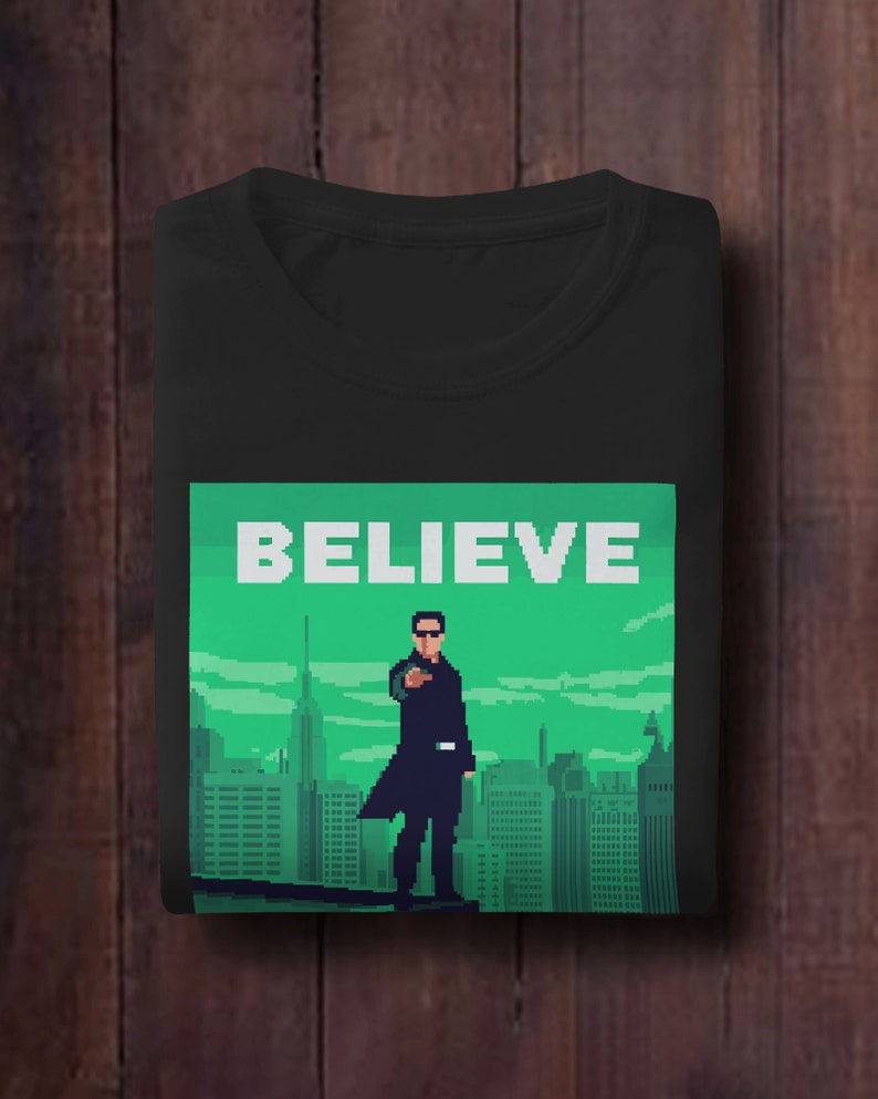 Matrix Neo Pixel Art T Shirt Pixel Art the Matrix Casual - Etsy