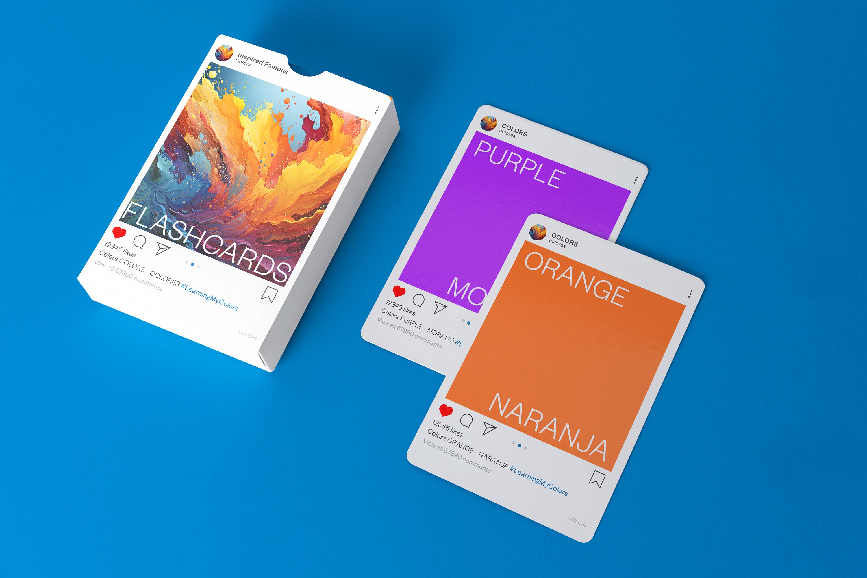 Bilingual Instagram Flashcards for Kids: Colors - Etsy