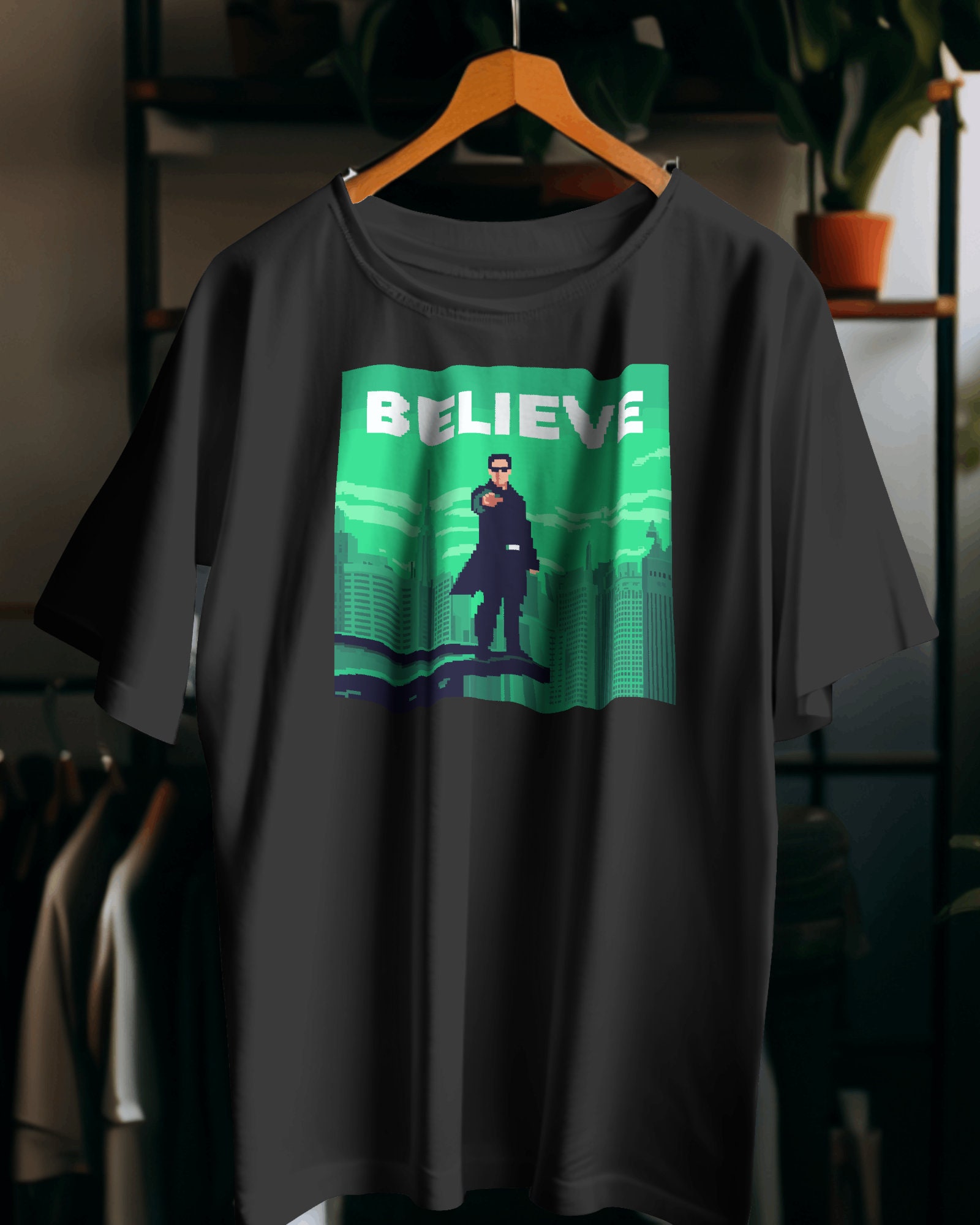 Matrix Neo Pixel Art T Shirt Pixel Art the Matrix Casual - Etsy