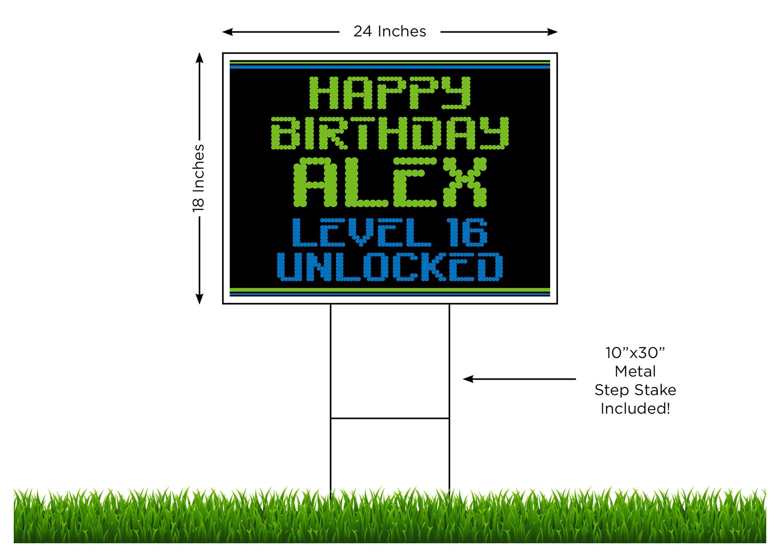 Happy Birthday - Gamer Yard Sign, Lawn Sign, Coroplast, Corrugated ...