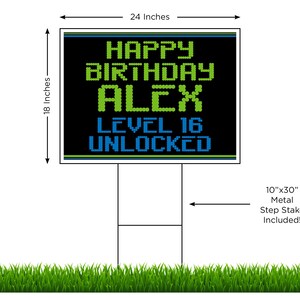 Happy Birthday - Gamer Yard Sign, Lawn Sign, Coroplast, Corrugated ...