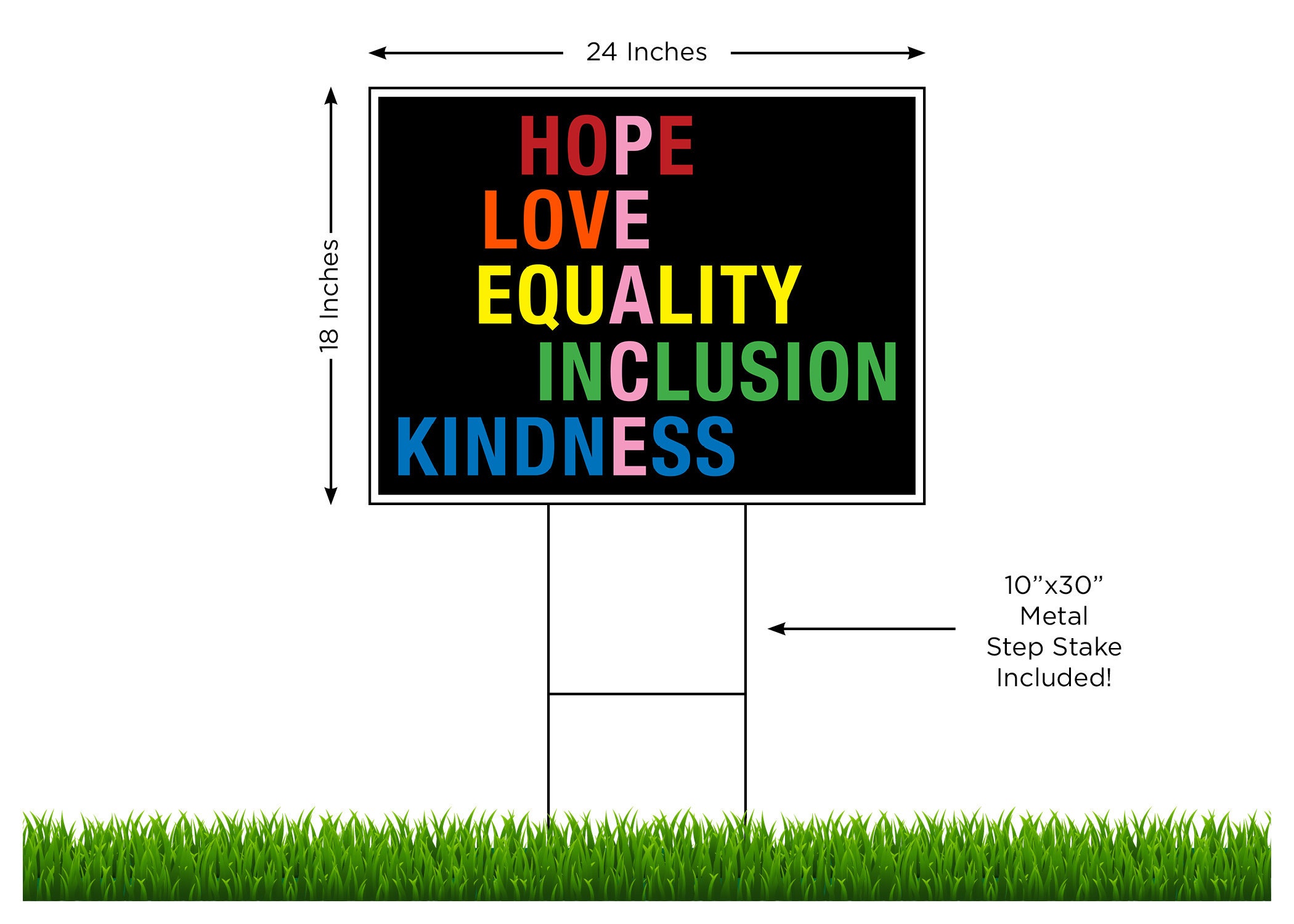 PEACE Yard Sign Hope Love Equality Inclusion Kindness | Etsy