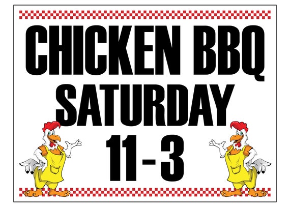 CHICKEN BBQ Yard Sign Lawn Sign Coroplast Corrugated | Etsy