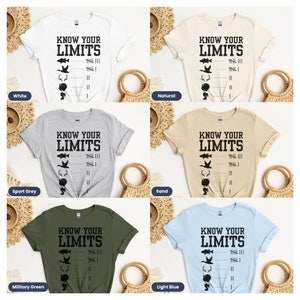Know Your Limits Shirt, Deer Hunting Shirt, Fishing, Duck Hunting, Deer ...