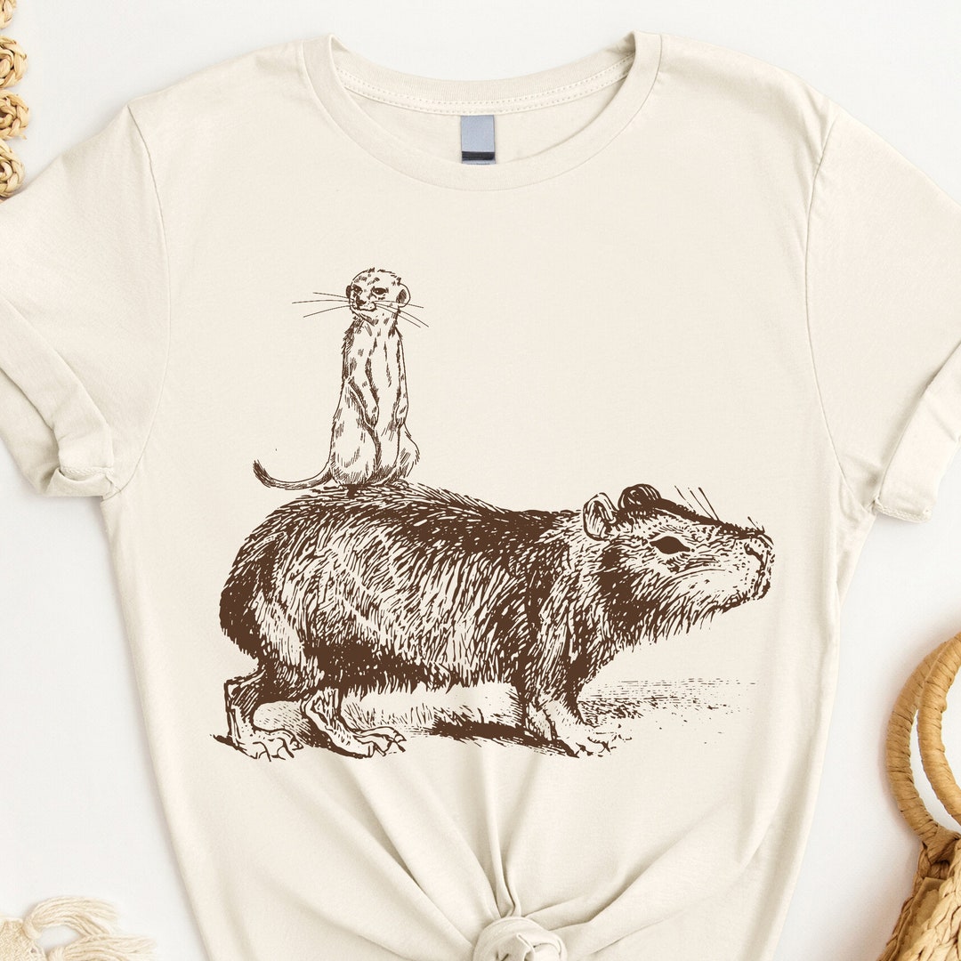 Camiseta de capibara, regalo de capibara, camiseta de suricata montando ...