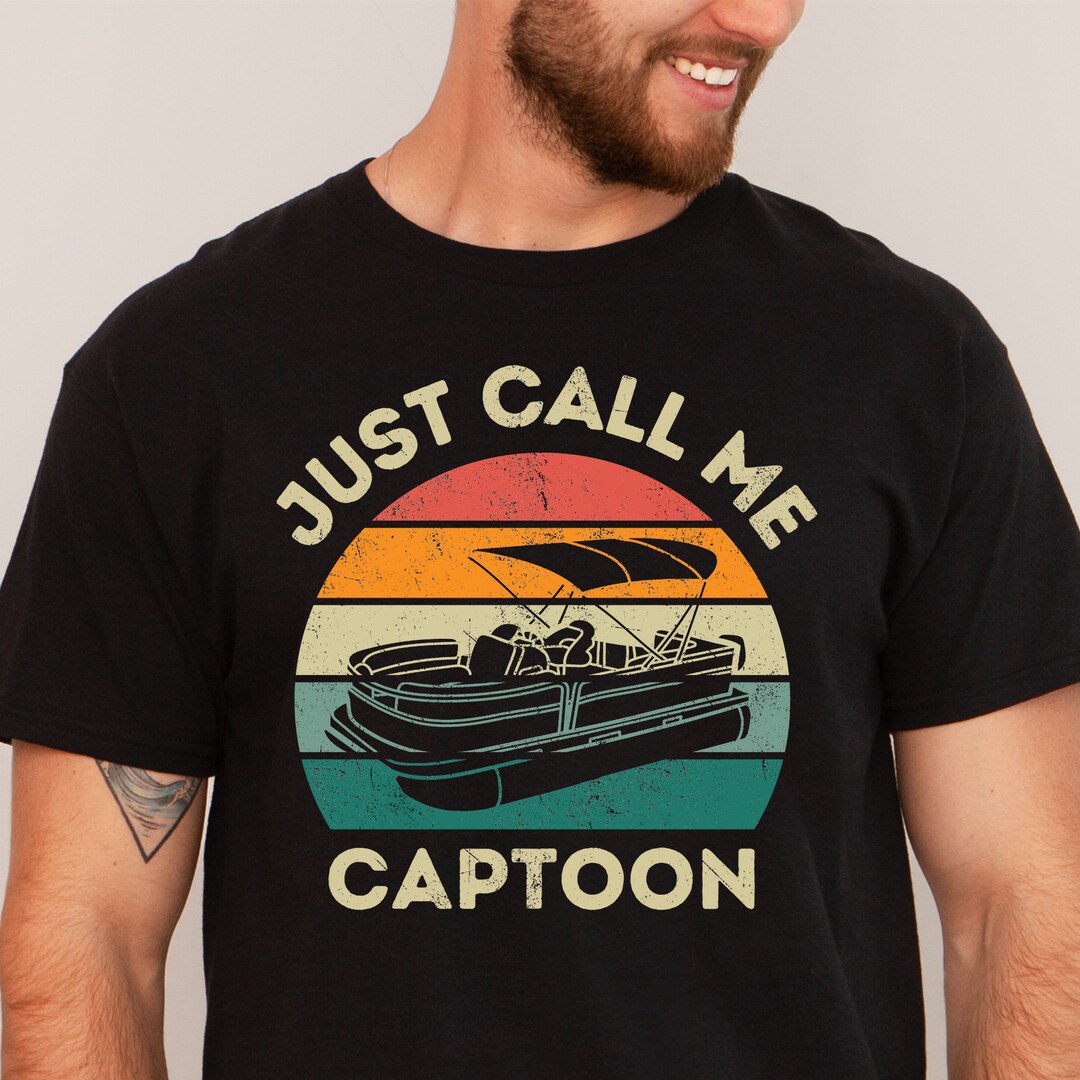 Funny Pontoon Shirt, Pontoon Boat Captain, Retro Vintage Boat, Boating ...