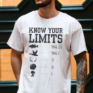 Know Your Limits Shirt, Deer Hunting Shirt, Fishing, Duck Hunting, Deer ...