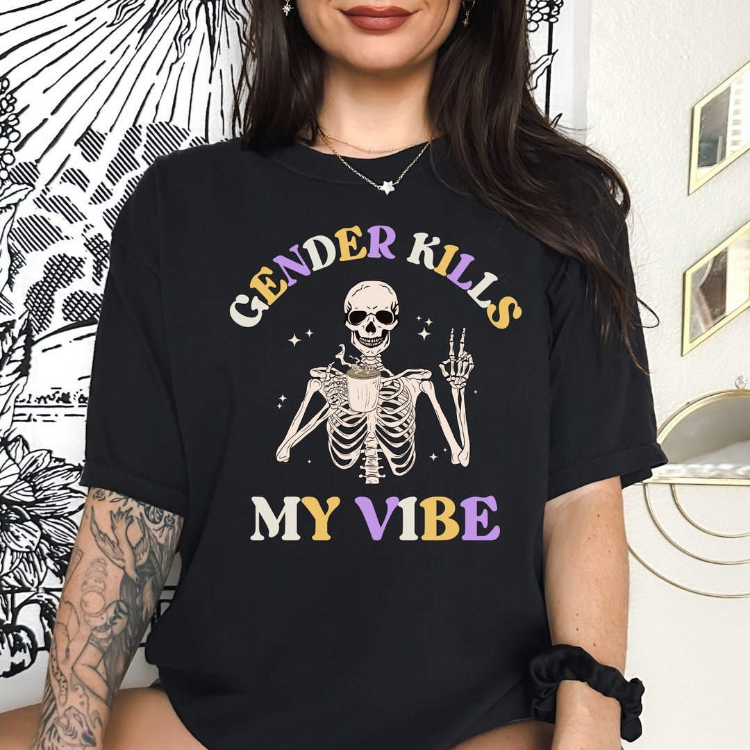 Nonbinary Shirt, Gender Kills My Vibe, Agender Tshirt, Enby Pride Shirt ...