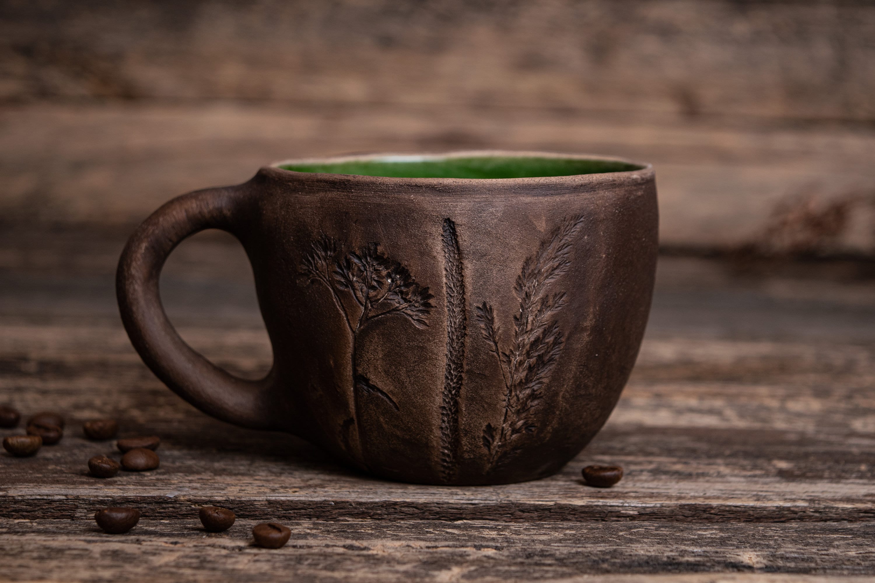 Unique Ceramic Floral Mug Handmade Pottery Mug Clay Coffee | Etsy