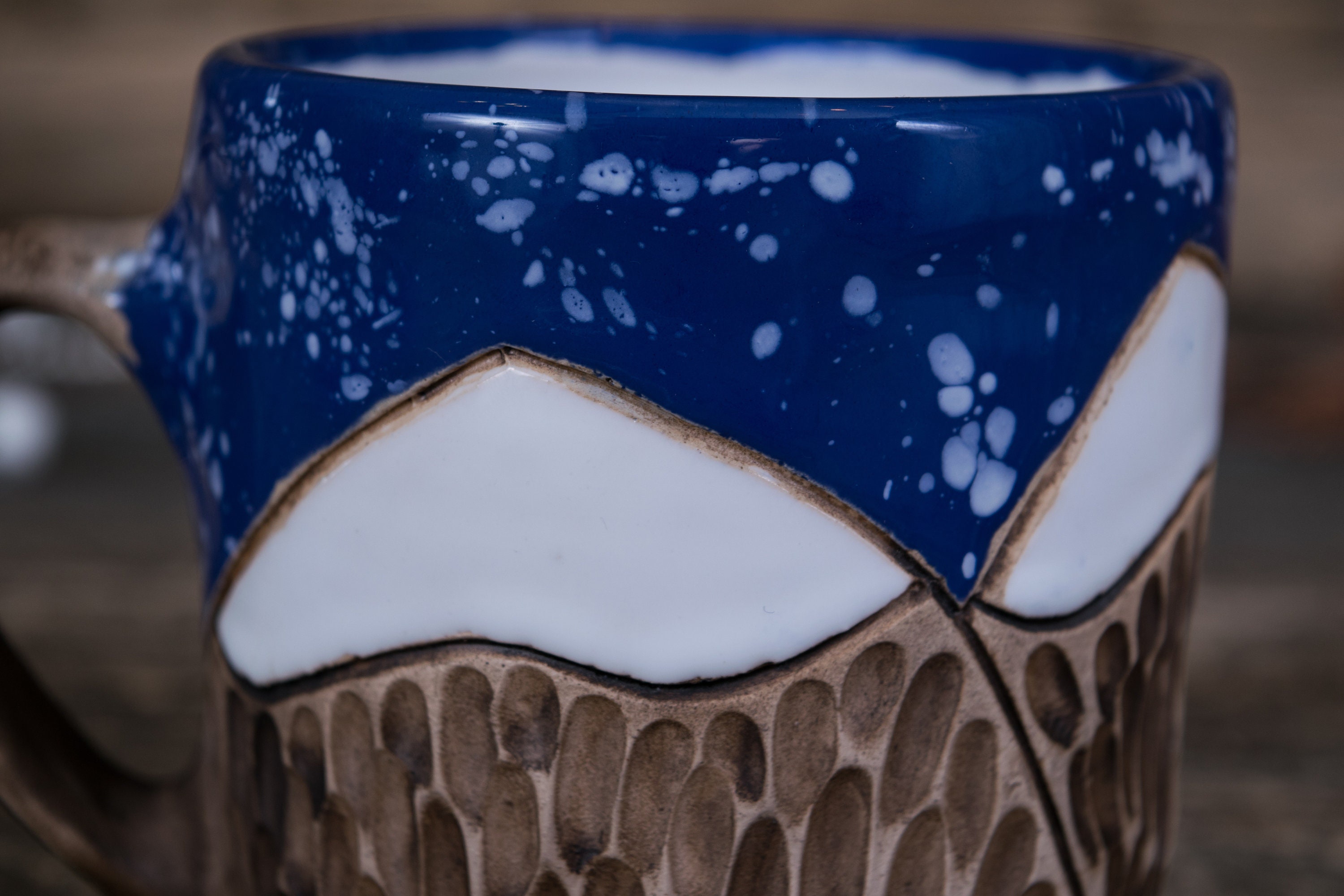 Set of two handmade pottery mugs Unique ceramic mountain | Etsy