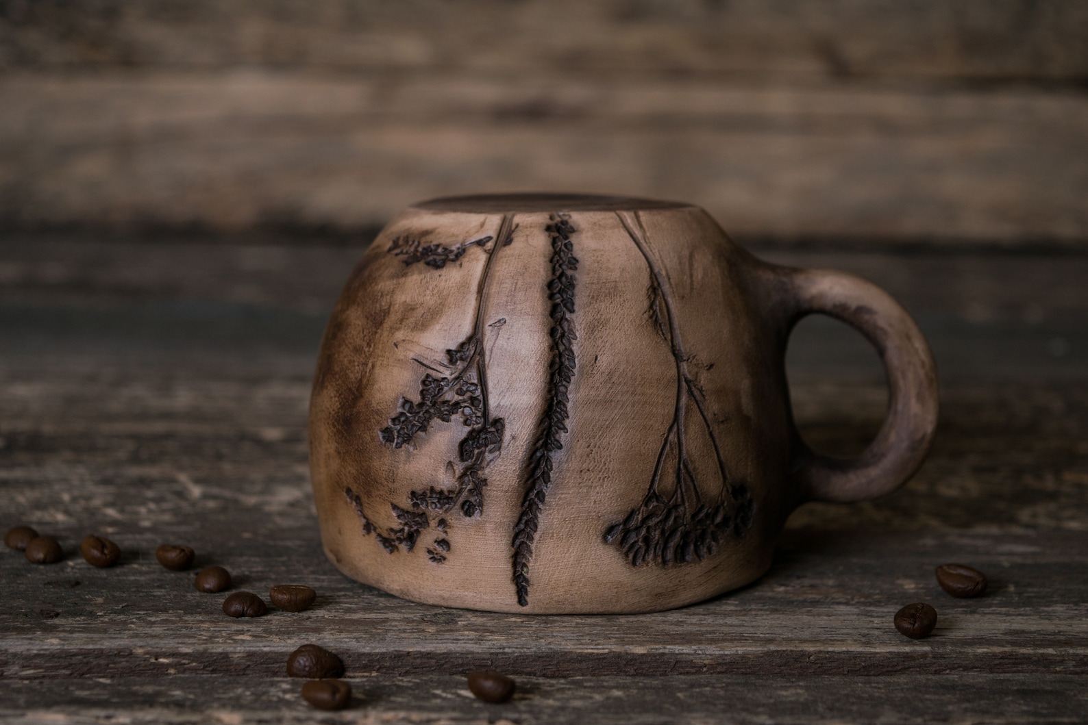Handmade Ceramic Botanical Mug || Pottery Mug Handmade Nature Ceramic ...