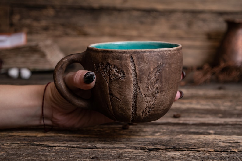 Handmade Ceramic Botanical Mug Pottery Mug Handmade Nature | Etsy