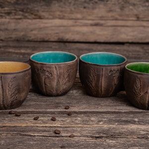 Handmade Ceramic Botanical Mug || Pottery Mug Handmade Nature Ceramic ...