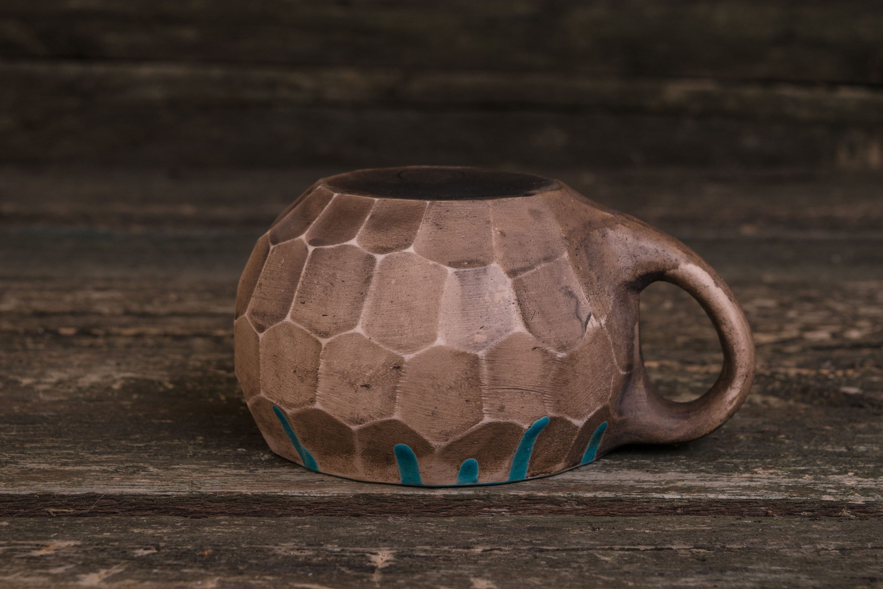 Unique Ceramic Coffee Mug Handmade Faceted Mug Blue - Etsy