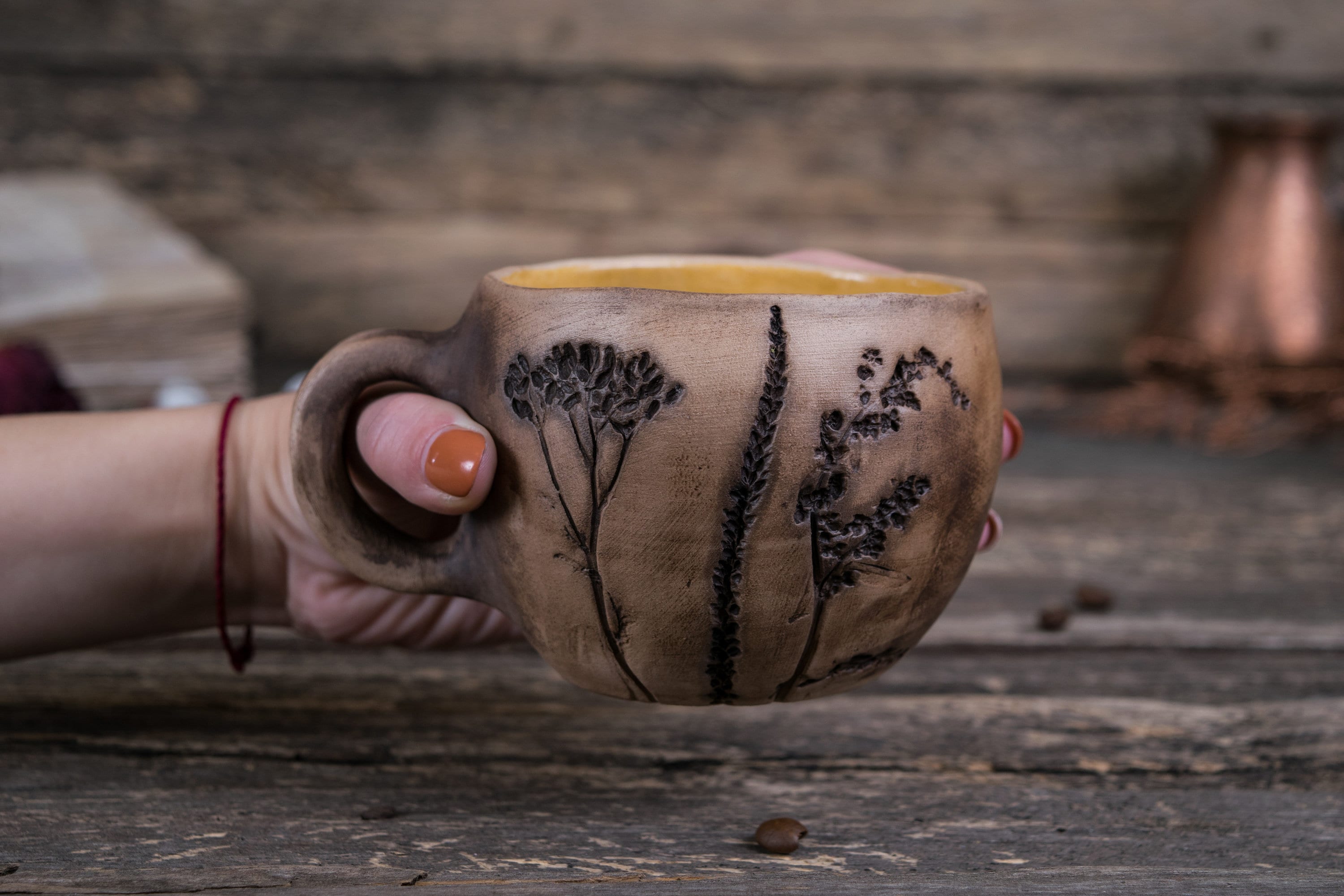 Two Mugs Set Clay Coffee Mugs Handmade Ceramic Mugs Unique | Etsy
