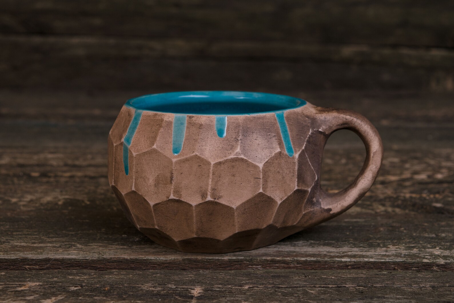Unique Ceramic Coffee Mug Handmade Faceted Mug Blue - Etsy