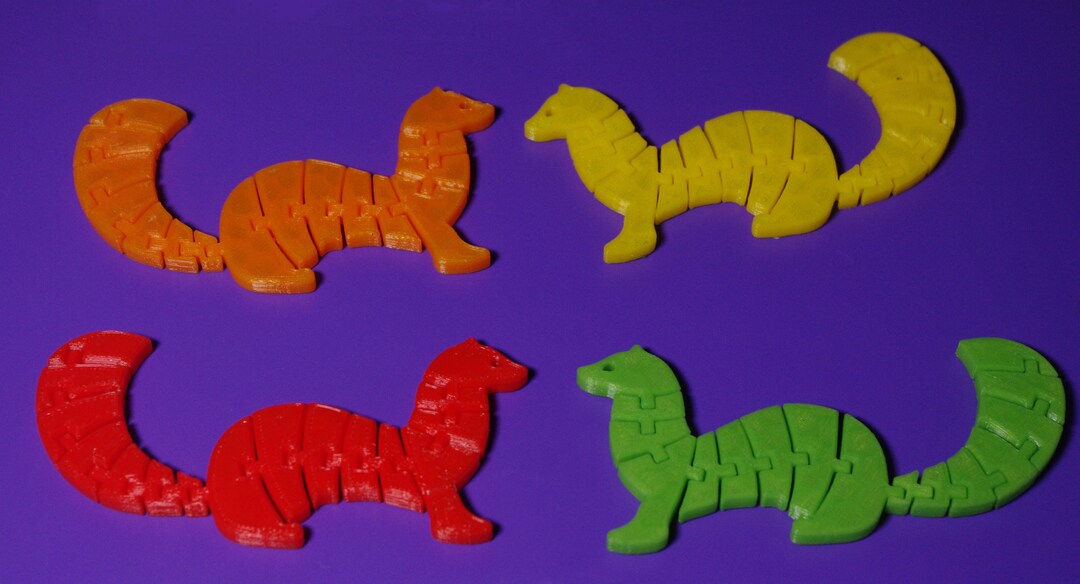 Flexible Weasel 3d Printed Toy. Multiple Colours Available. Quick ...