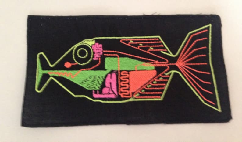 BIG UV Babel Fish Custom Embroidered Patch - Etsy