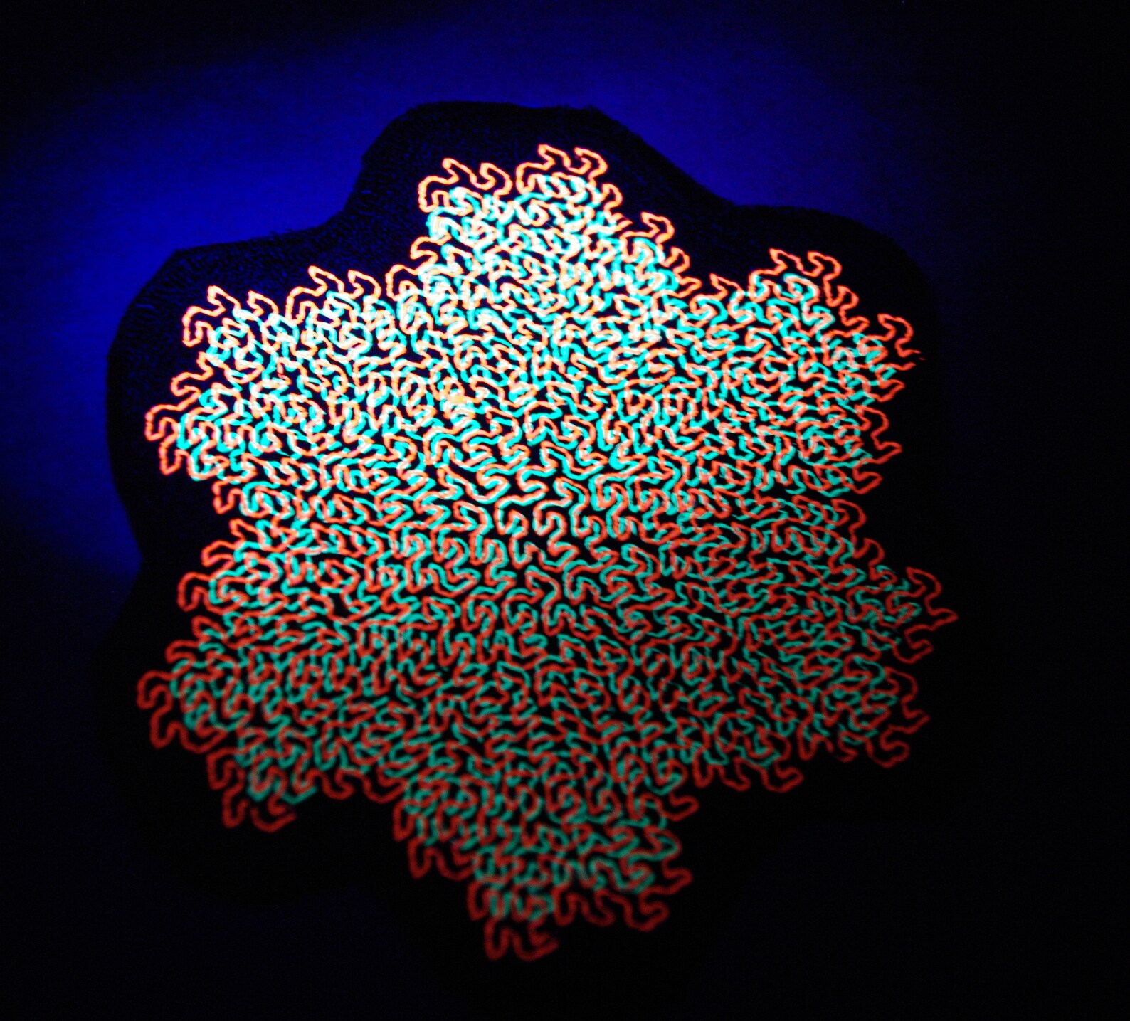 Gosper Curve Custom Embroidered UV Reactive Patch - Etsy