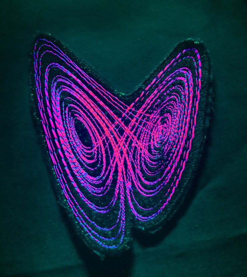 UV Reactive Lorenz Attractor Embroidered Patch - Etsy