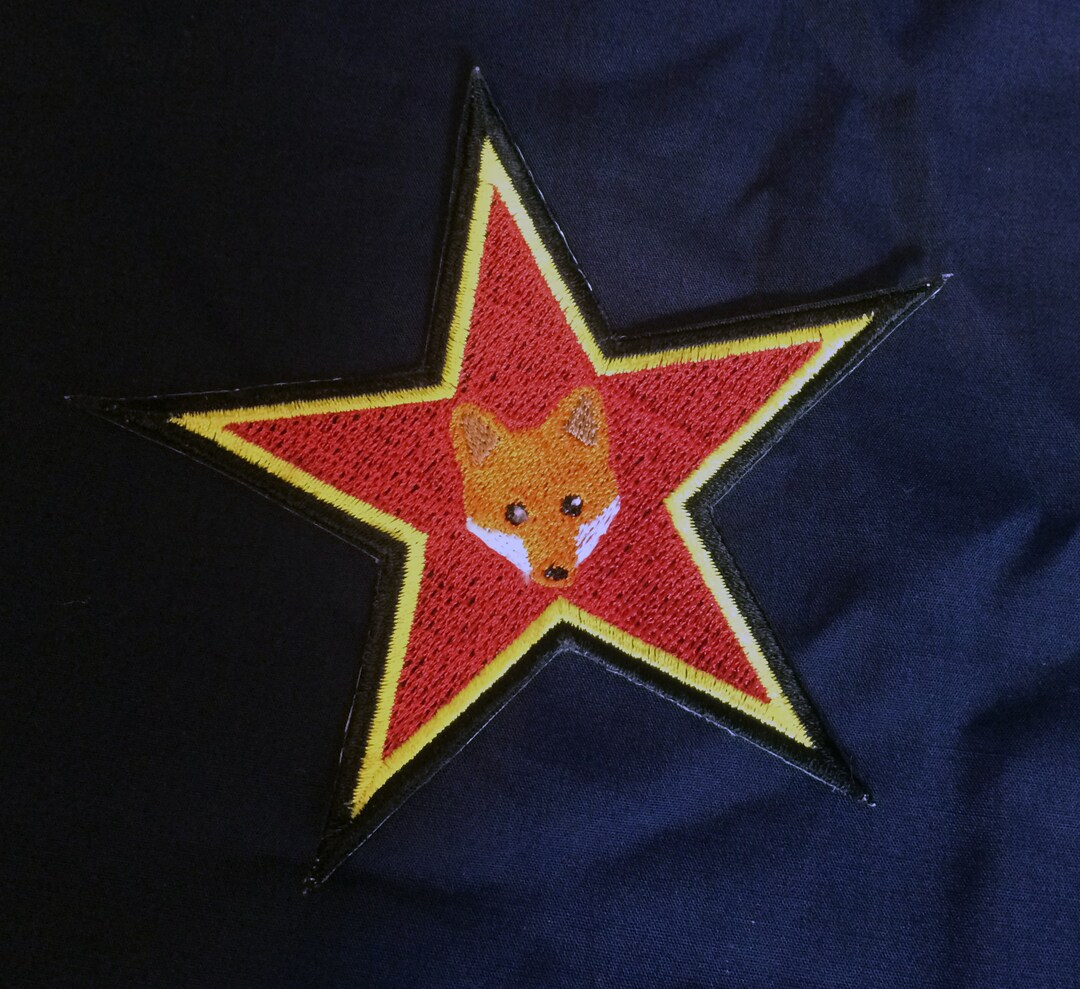 Red Star Fox Embroidered Patch - Etsy