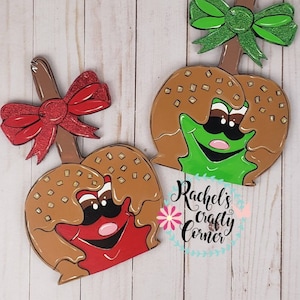 Funny Caramel Apple Door Hanger – Fall Front Porch Decor – Apple Face ...