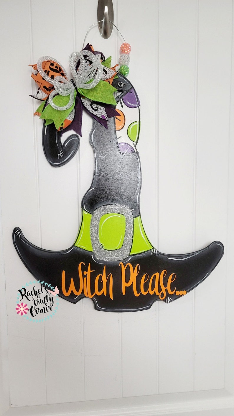 Patchwork Witch Hat Sign – Halloween Door Hanger - Etsy