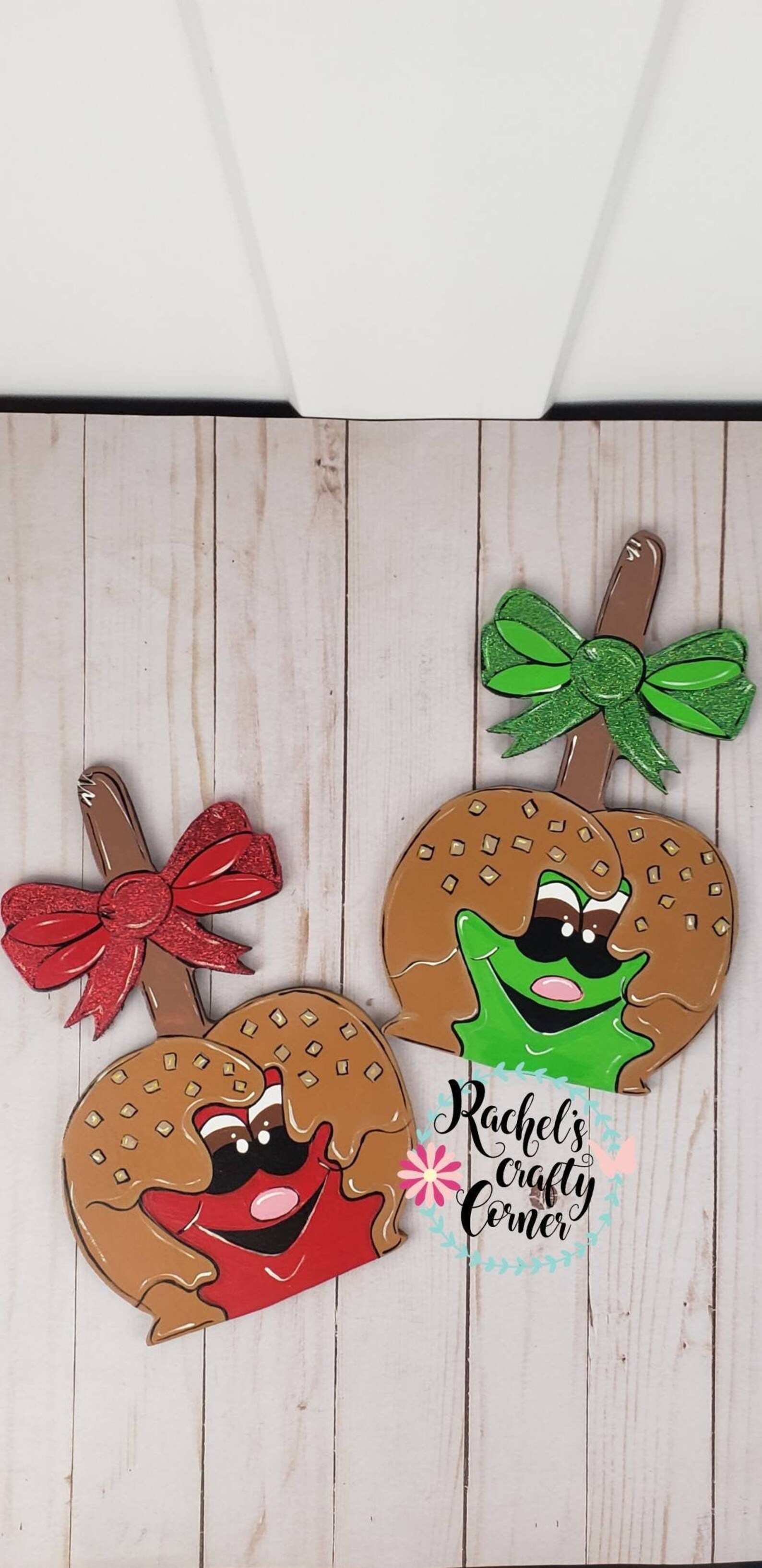 Funny Caramel Apple Door Hanger – Fall Front Porch Decor – Apple Face ...