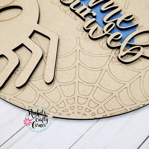 Cute Spider With Spiderwebs Circle DIY Blank Cutout Door Hanger Sign - Etsy