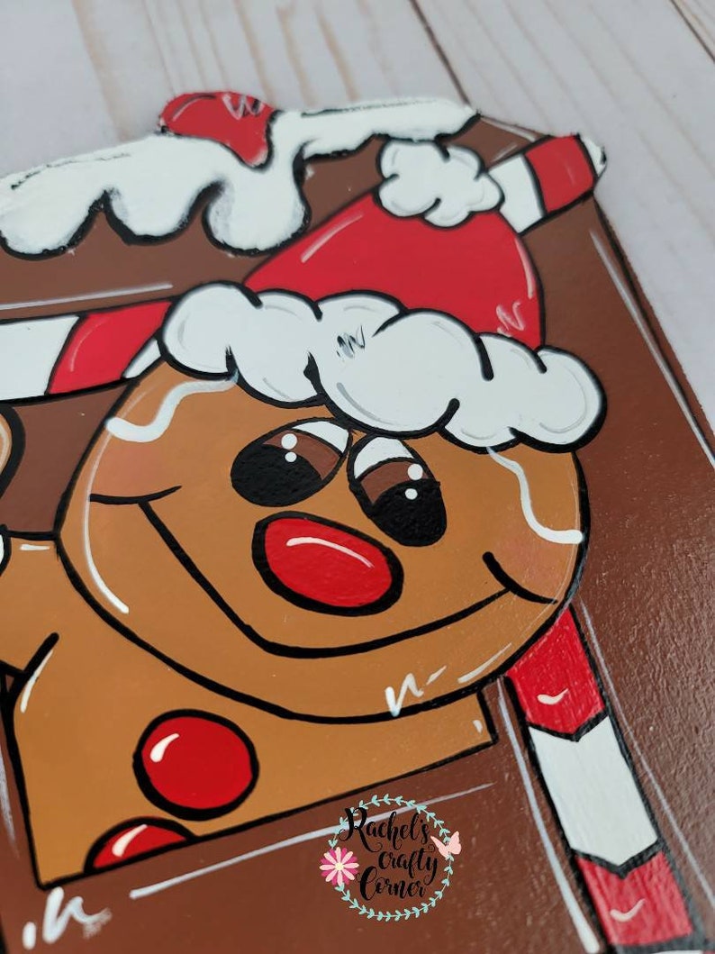 Gingerbread Train and Gingerbread Boy Door Hanger Sign - Etsy