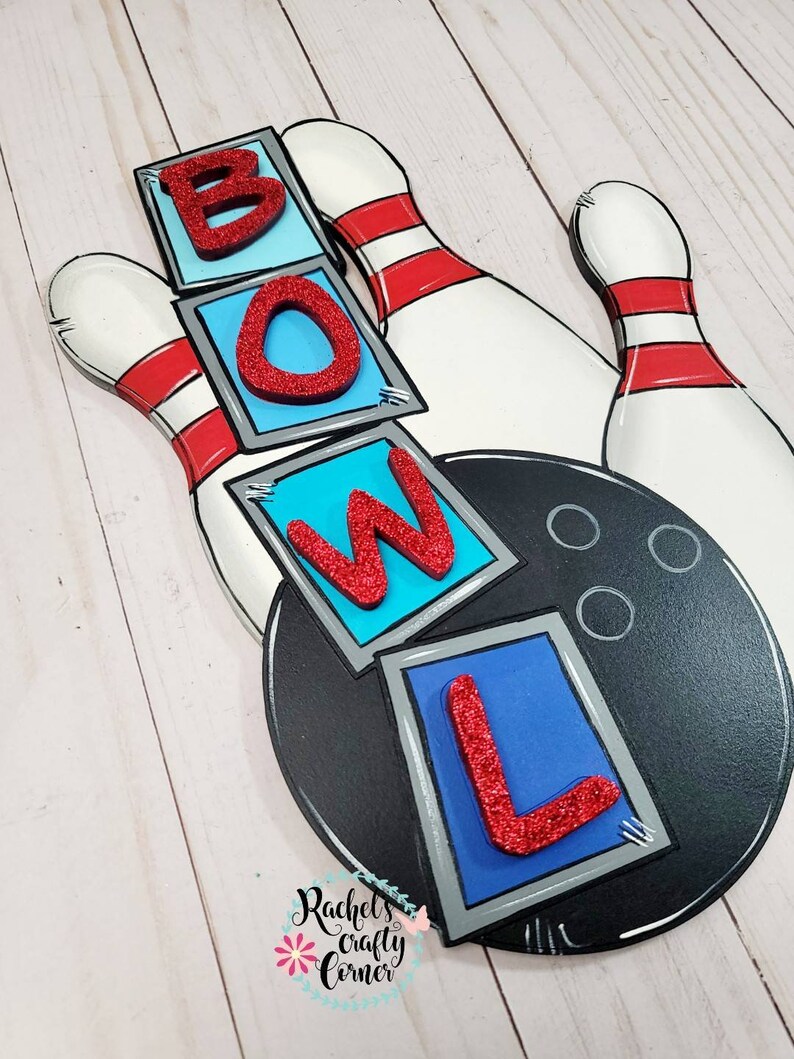 Bowling Pins and Ball Sign - Etsy