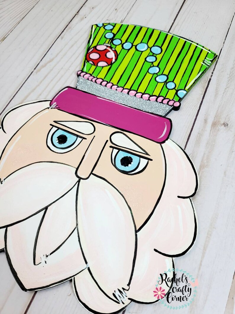 Nutcracker Face With Colorful Stripes & Beads Door Hanger – Festive ...