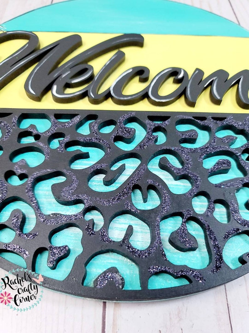 Welcome Cheetah Sign - Etsy