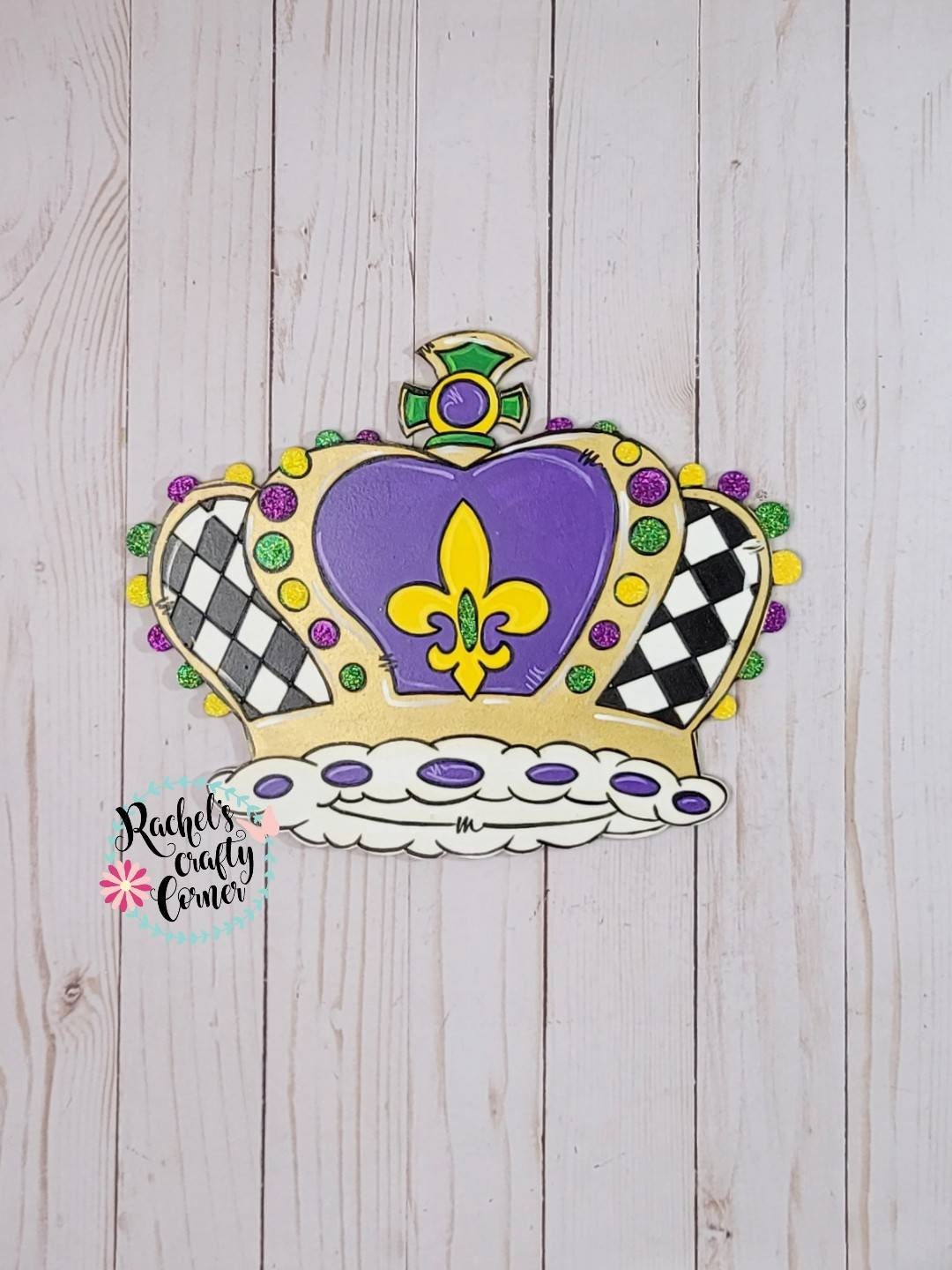 Kings Crown Mardi Gras Hand Painted Door Hanger Sign or DIY Blank ...