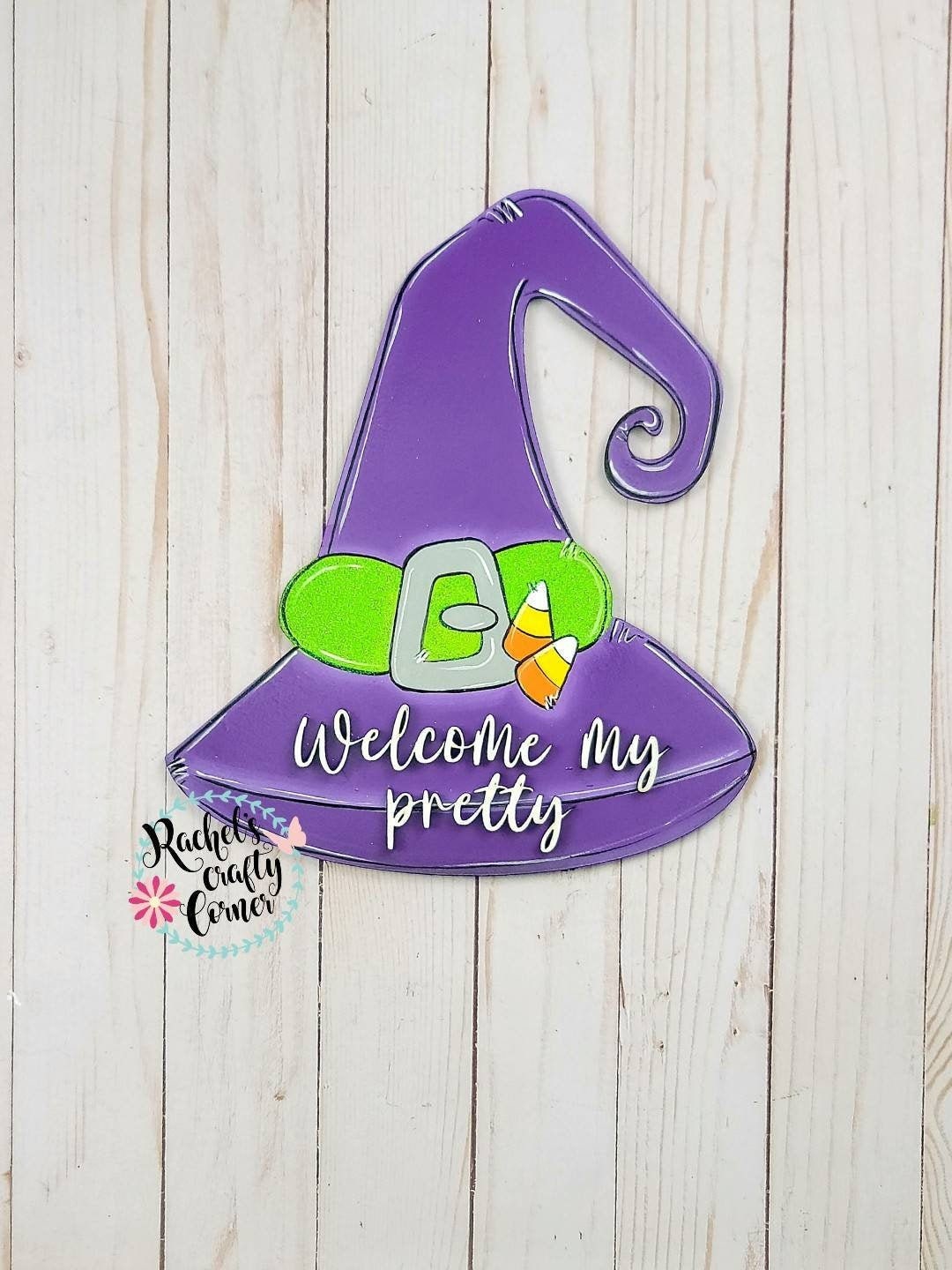 Candy Corn Witches Treat Hat Door Hanger Sign - Etsy