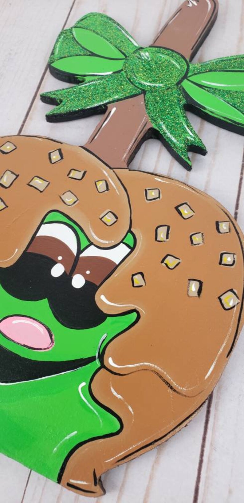 Funny Caramel Apple Door Hanger – Fall Front Porch Decor – Apple Face ...