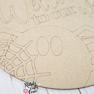 Cute Spider With Spiderwebs Circle DIY Blank Cutout Door Hanger Sign - Etsy