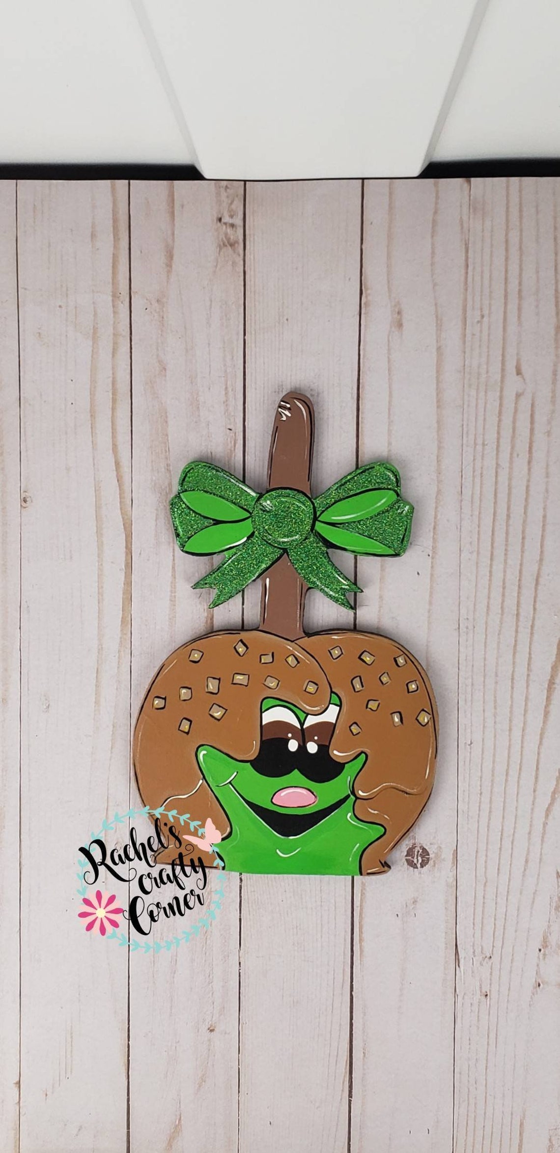 Funny Caramel Apple Door Hanger – Fall Front Porch Decor – Apple Face ...