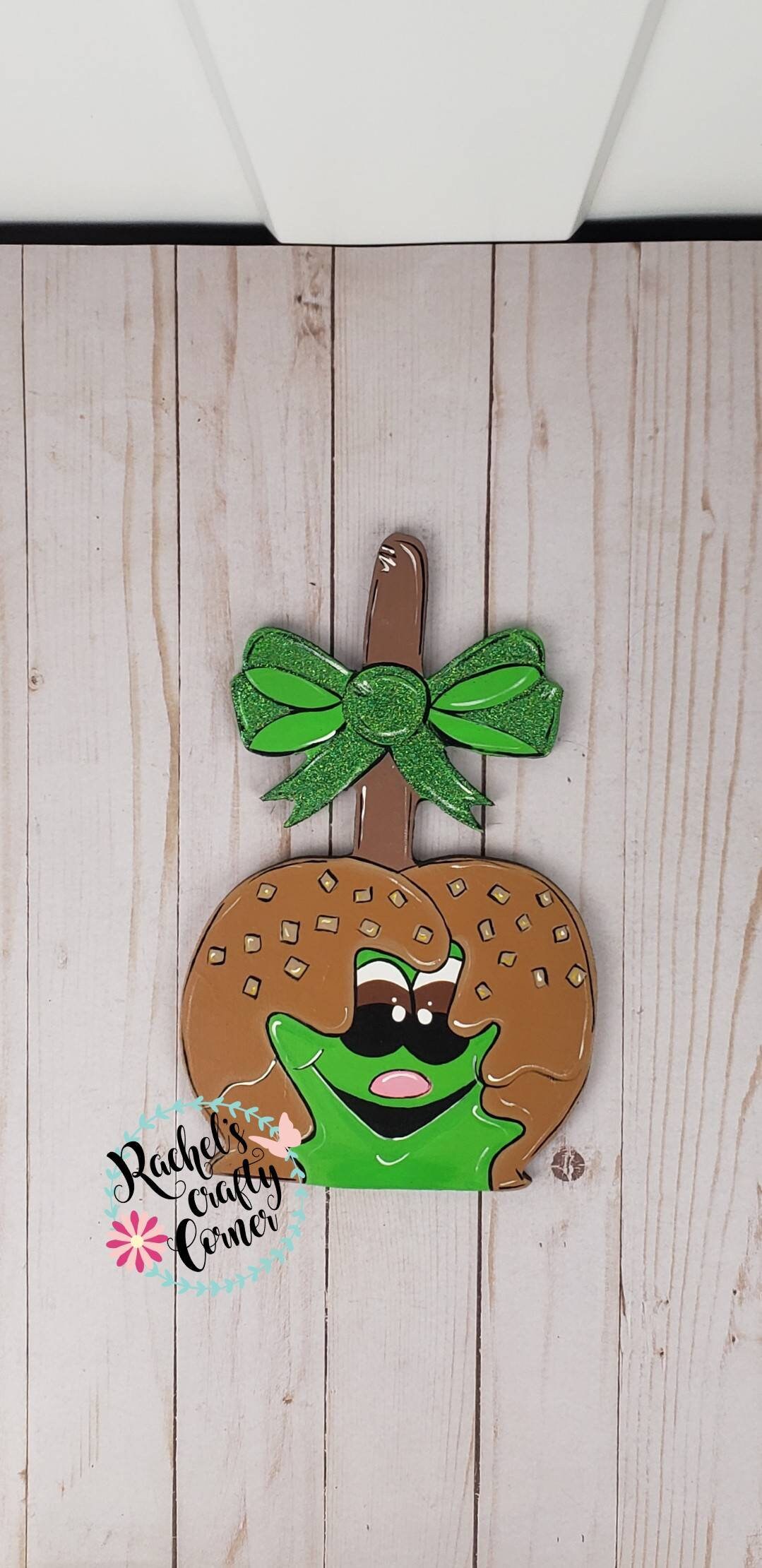 Funny Caramel Apple Door Hanger – Fall Front Porch Decor – Apple Face ...