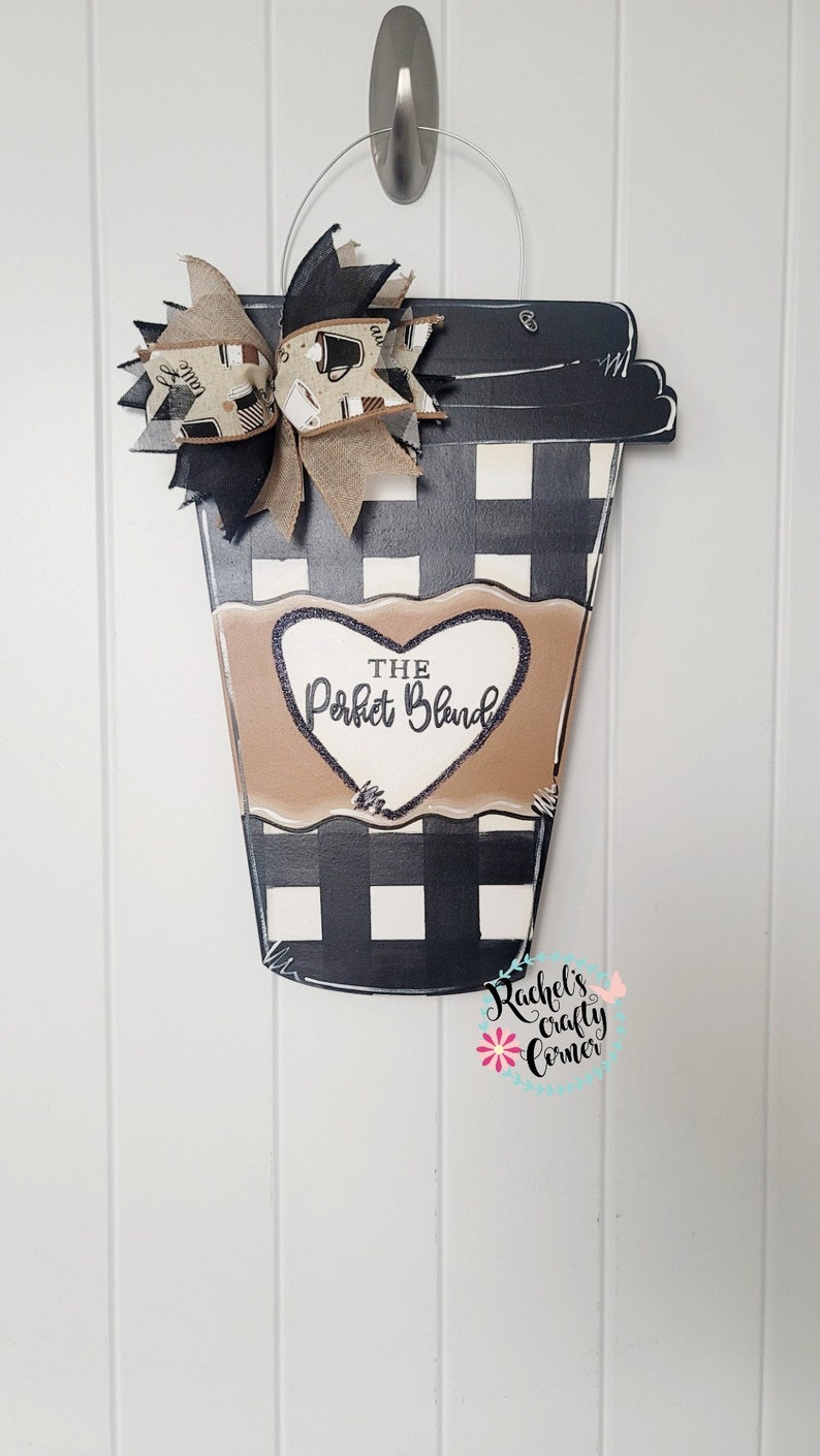 Everyday Morning Latte Coffee Cup Door Hanger Sign - Etsy