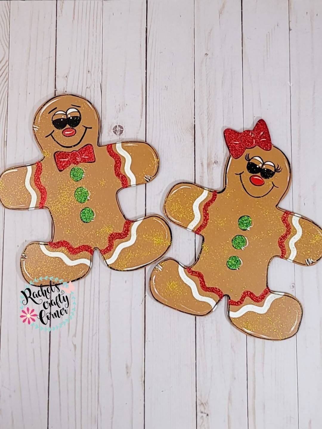 Gingerbread Boy & Girl Door Hanger Signs - Etsy