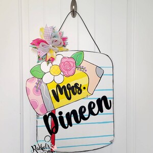 Teacher Floral Pencil and Sheet of Paper Sign - Etsy